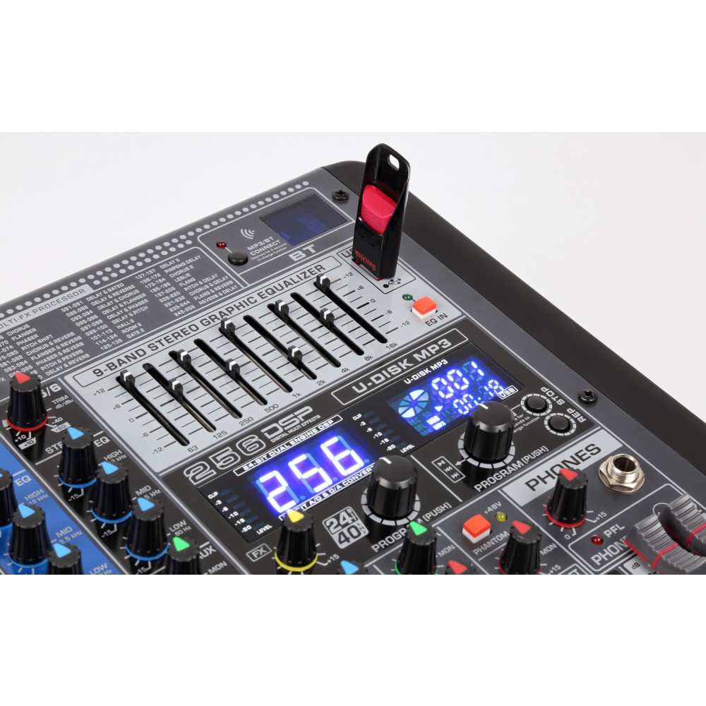 Power Dynamics PDM-S804 Stage Mixer 8Ch DSP/MP3