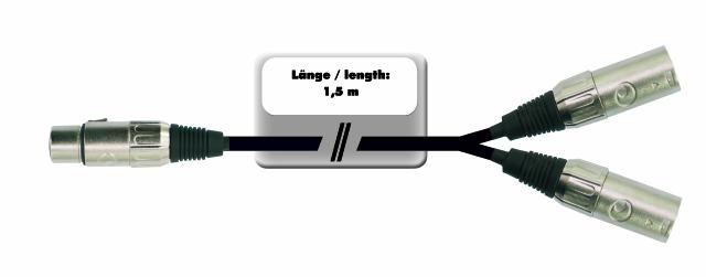 Cable XFMM-15 XLR(f)/2x XLR(m), 1.5m