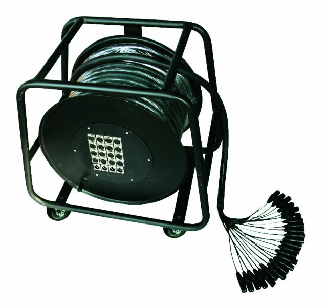 Multicore stage wheel, 16IN/4OUT XLR 30m