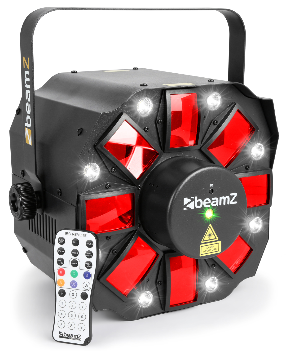 BeamZ LED Multi Acis III 5x3W-RGBAW, laserR/G, 8LED DMX