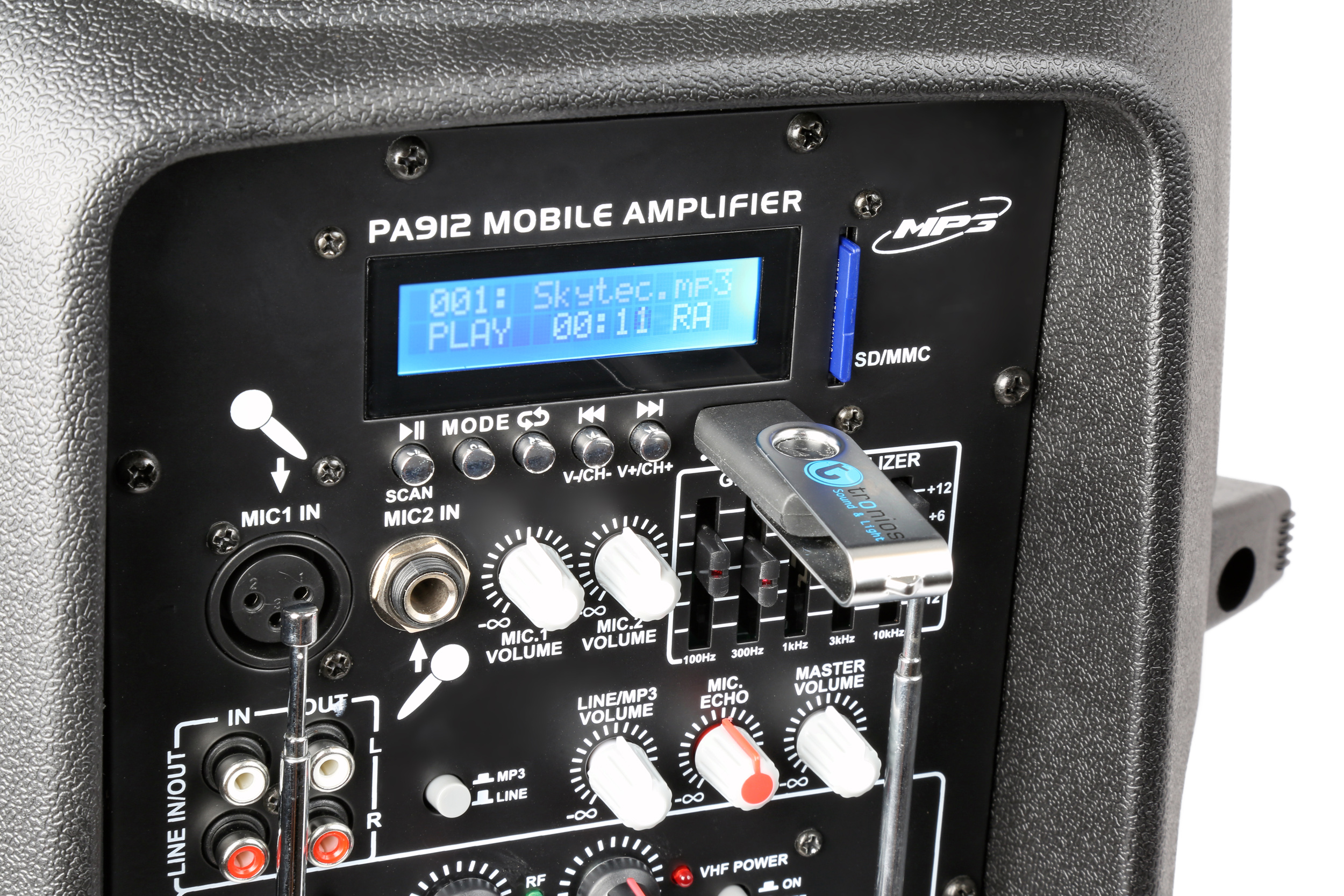 Vonyx SPJ-PA912 Mobile Amp ABS 12" 2 UHF